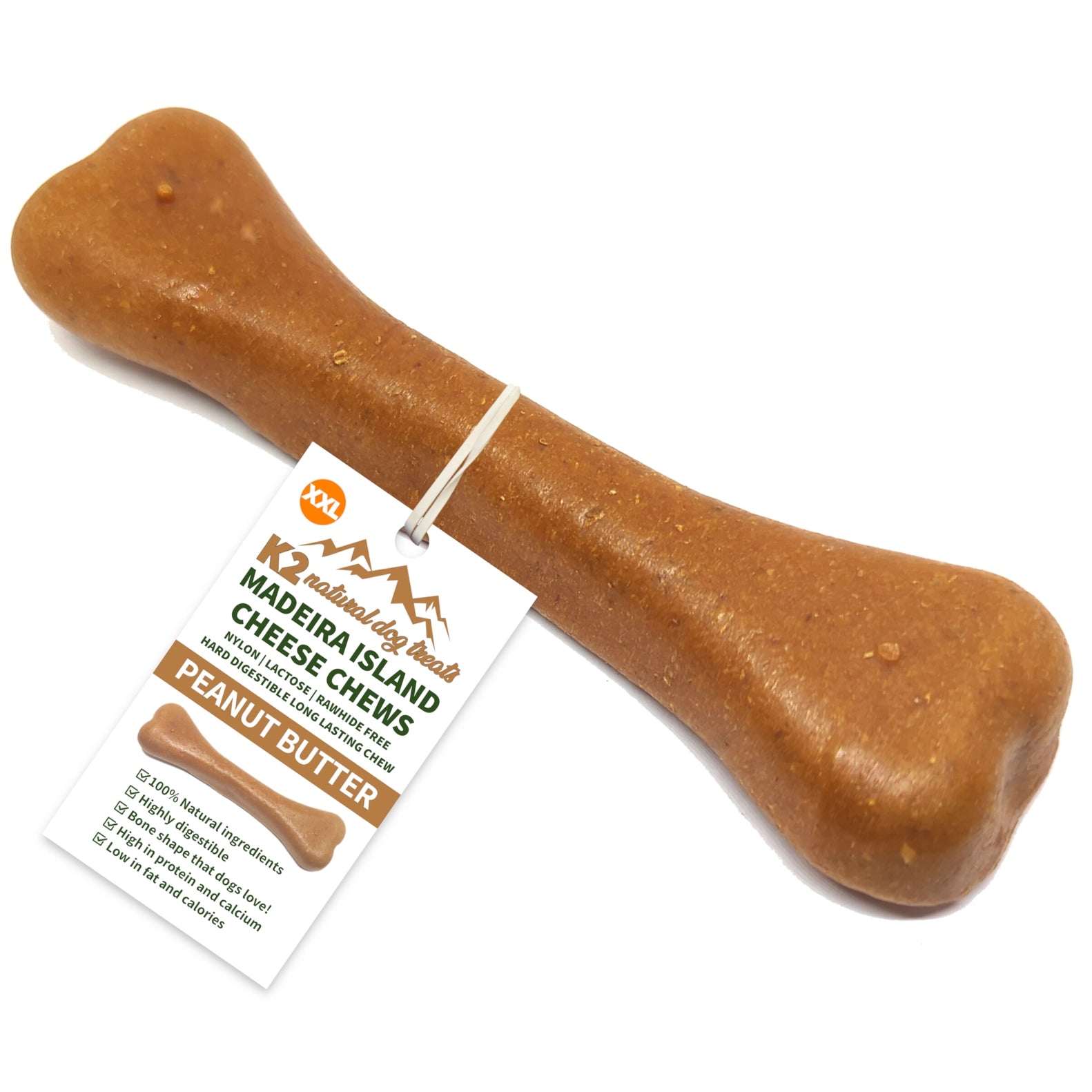 K2 Madeira Island Cheese Chews Peanut Butter XXLarge 220g Chow Paws Dog Treats
