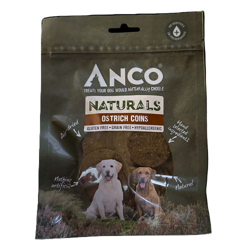 Anco Naturals Ostrich Coins 85g – Training Treats | Chow Paws – Chow ...