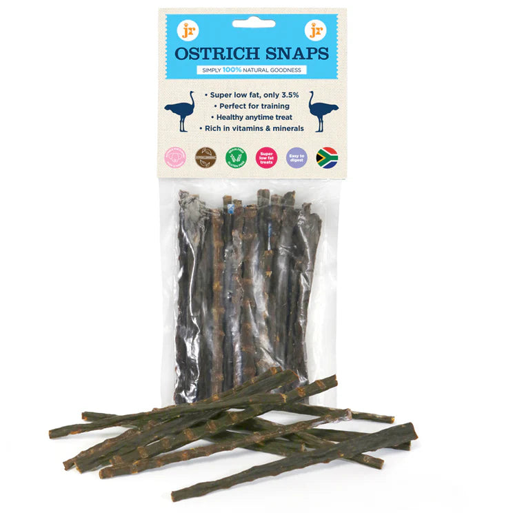 JR Ostrich Snaps 60g – Hypoallergenic Grain‑Free Dog Treat | Chow Paws ...