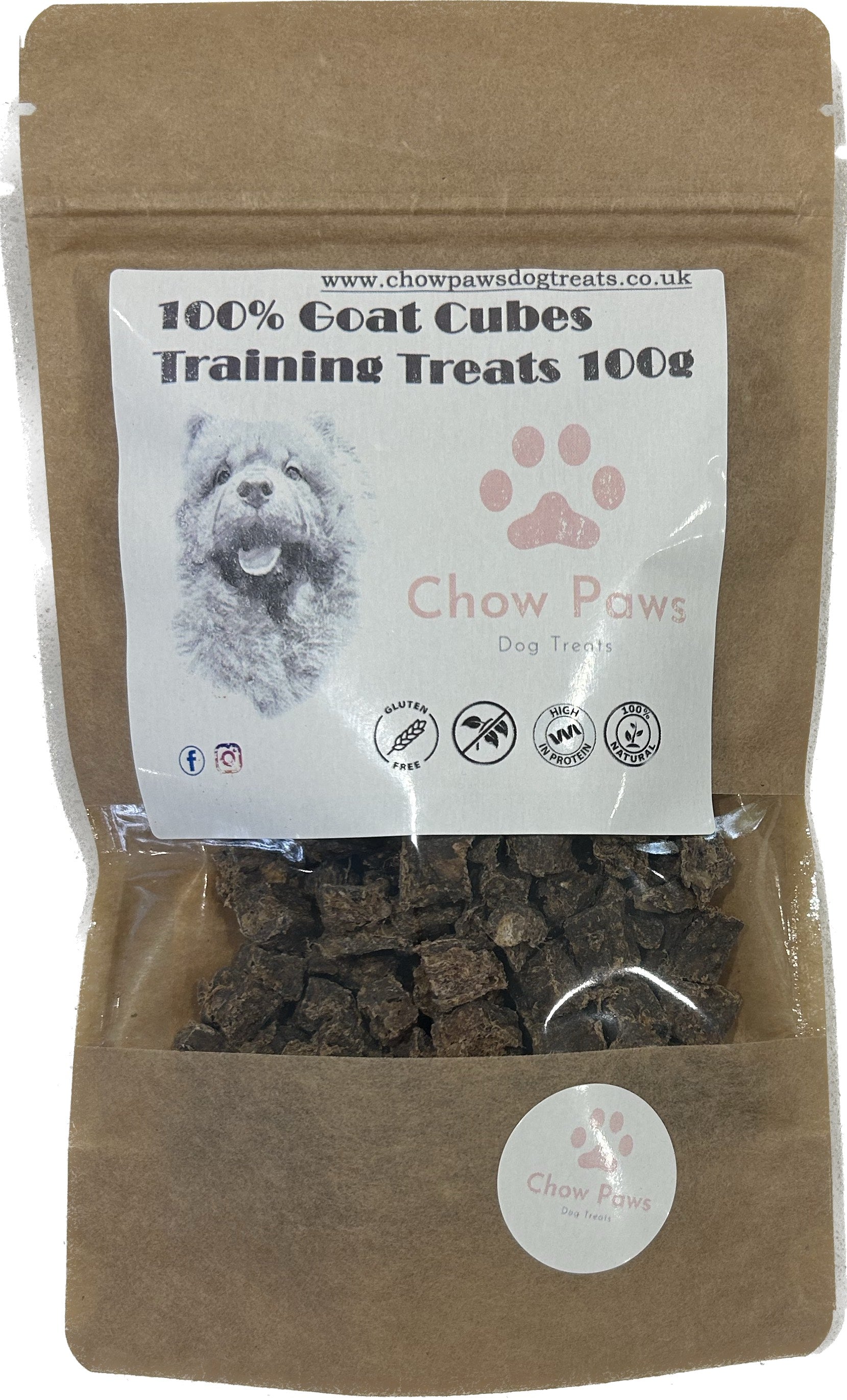 100% Goat Cubes Training Treats 100g – Chow Paws Dog Treats Ltd