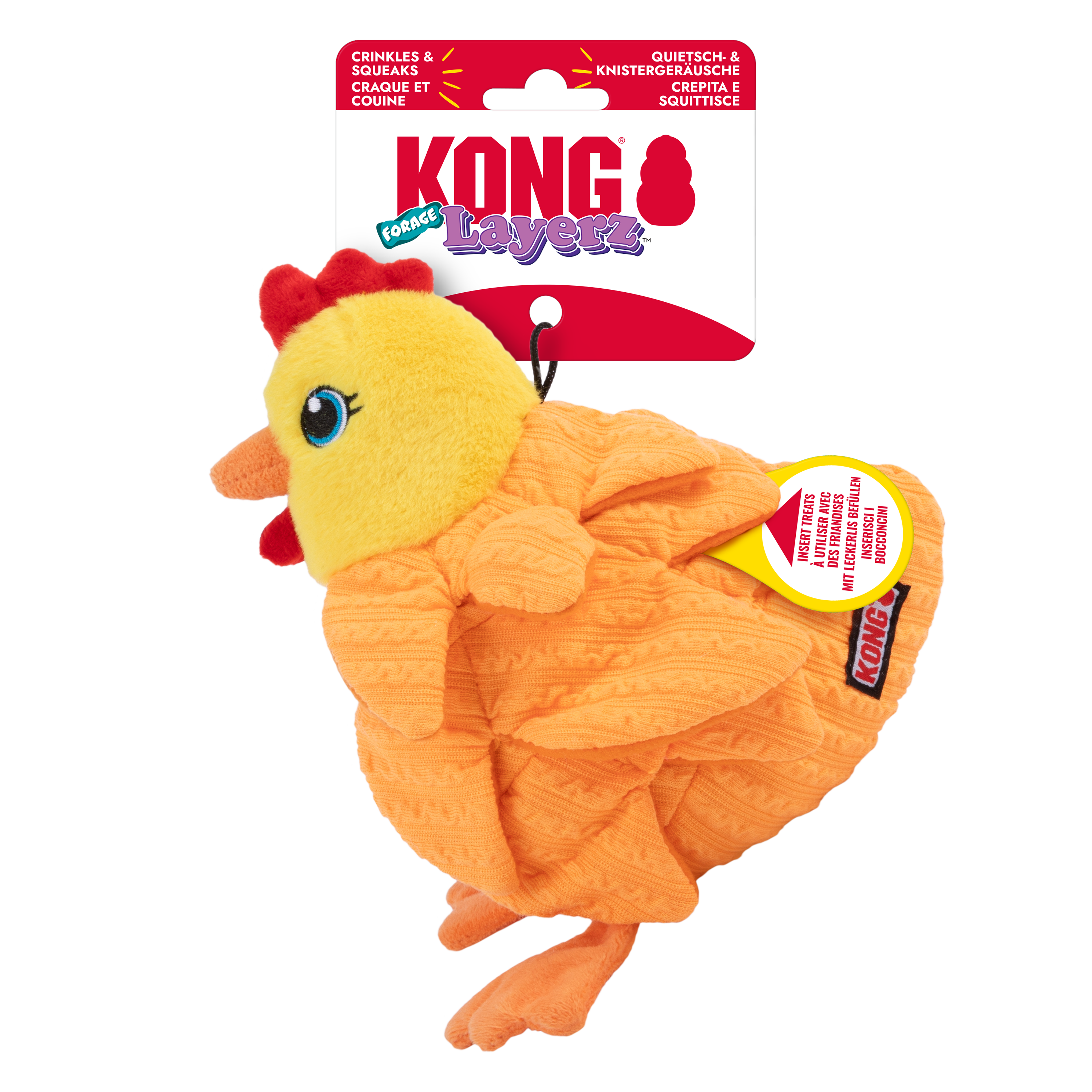 KONG Layerz Forage Hen Medium – Plush Snuffle Enrichment Toy | Chow ...