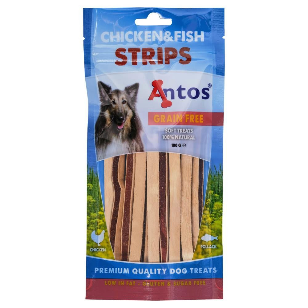 Antos Chicken & Fish Strips 100g – Natural Dog Treats | Chow Paws ...