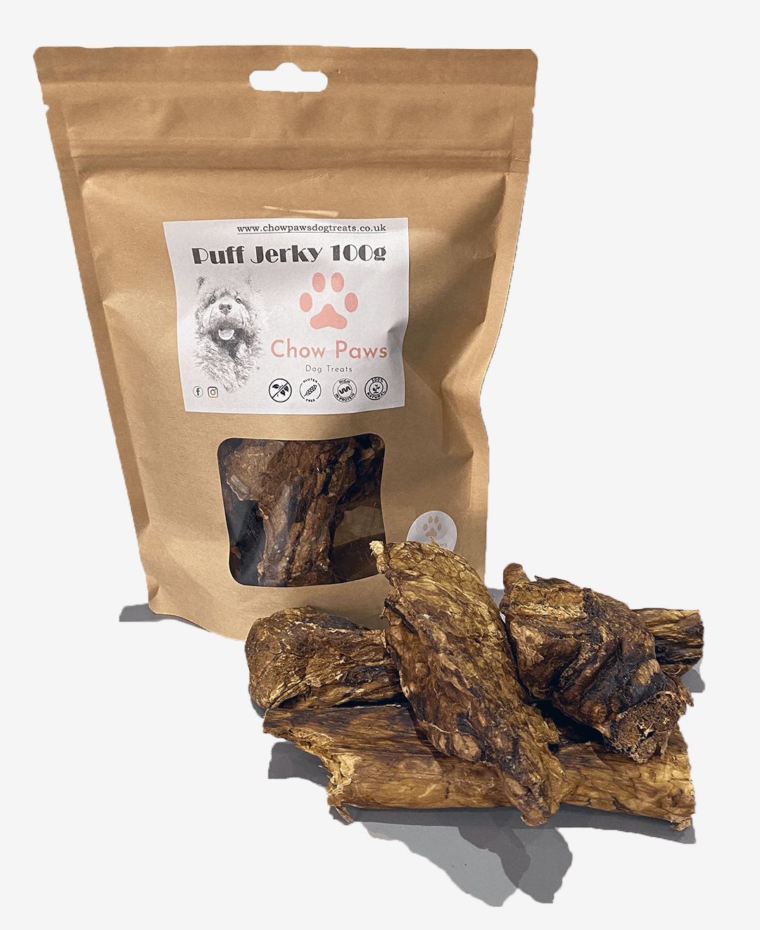 Puff Jerky 100g Natural Dog Treats Chews – Chow Paws Dog Treats