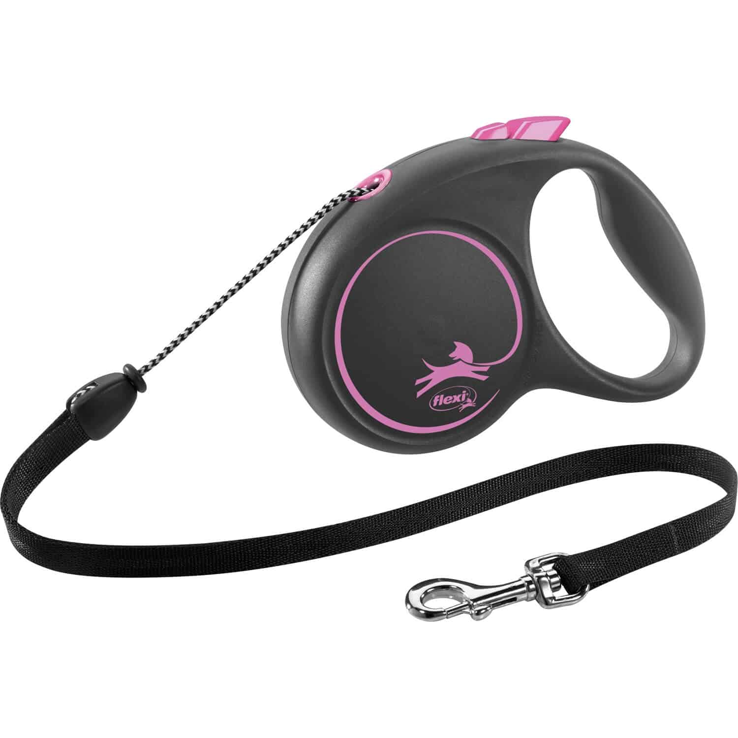 Flexi Black Design Retractable Cord Lead Small 5m Pink – Chow Paws Dog ...