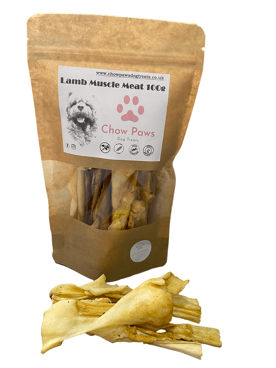 Lamb Muscle Meat 100g Dog Chews – Chow Paws Dog Treats